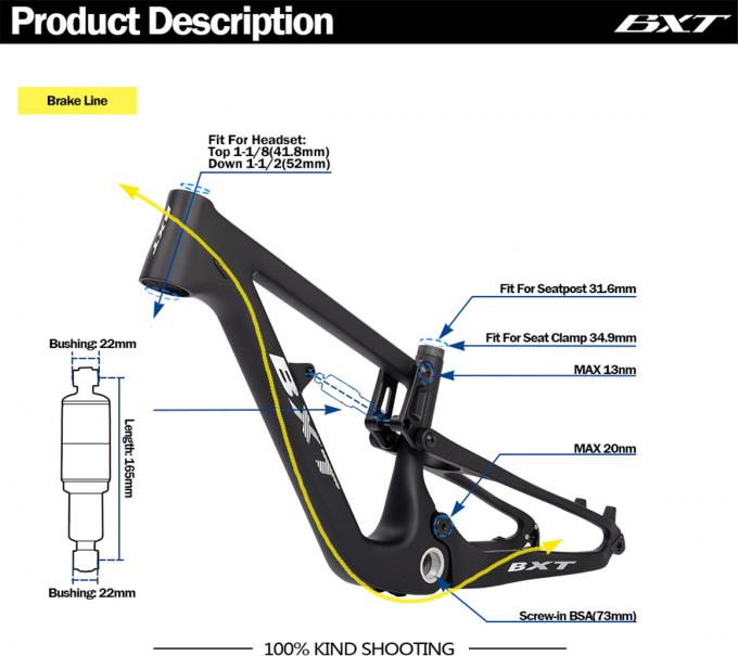 20 XC Carbon Full Suspension Frame Travel 80mm Carbon Mtb Bike Frame